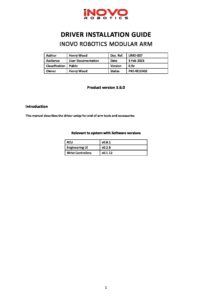 URD-0007 Driver installation guide v0.4 | Inovo Robotics